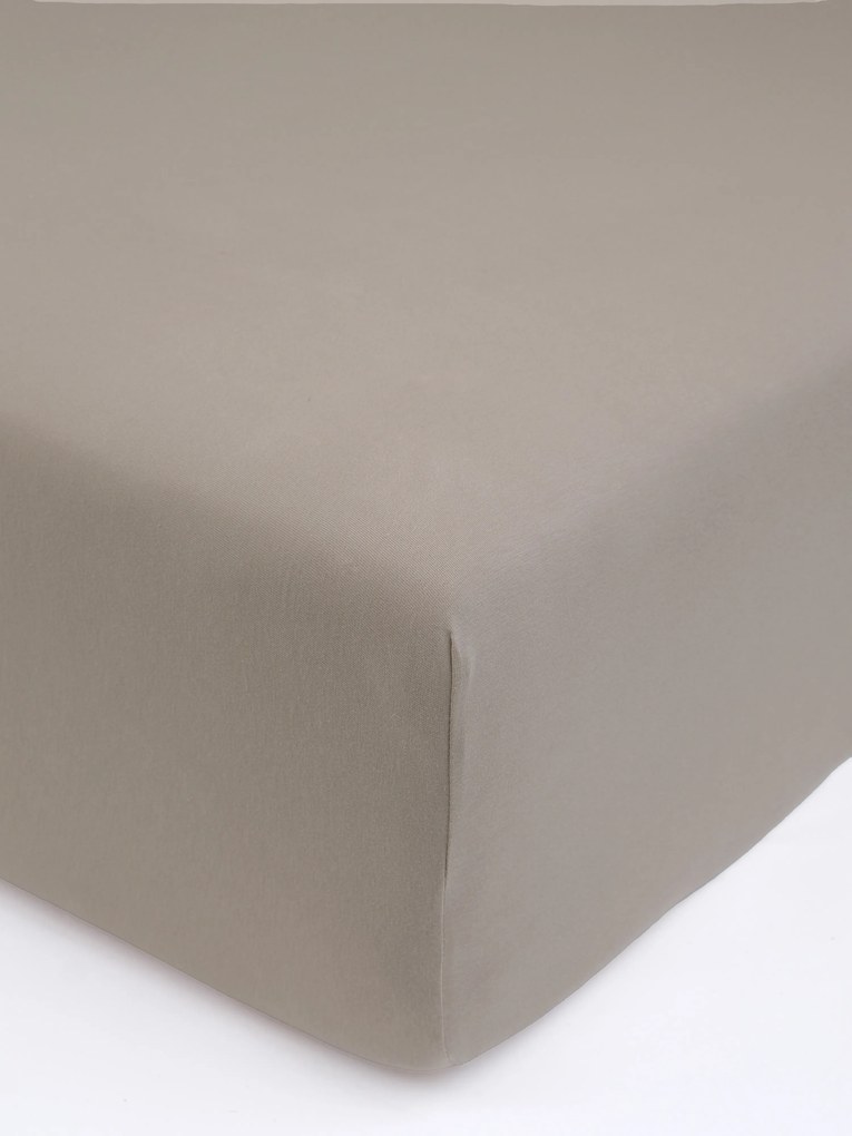 MK Lůžkoviny Jersey prostěradlo s elastanem Deluxe 200 × 200 cm – šedohnědé