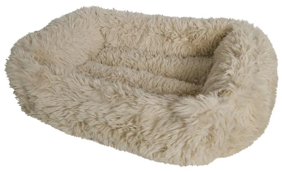 Béžový chlupatý pelíšek pro pejska nebo kočičku Bear beige - 55*42*15cm