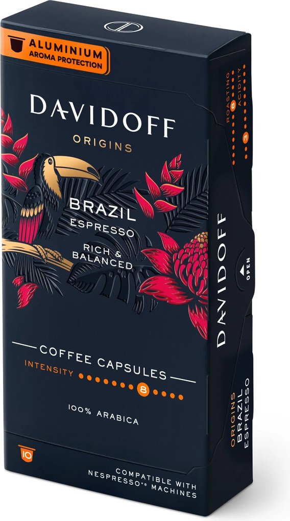Tchibo - Davidoff Café Origins Brazil Espresso − 10 kapslí - Intenzita: 8/12