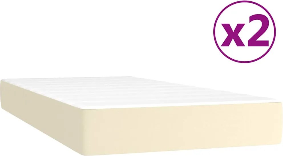 Box spring postel s matrací krémová 200x200 cm umělá kůže 3144628
