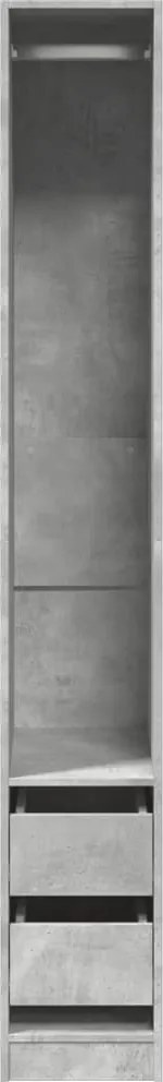 Šatní skříň betonově šedá 30 x 50 x 200 cm kompozitní dřevo 3307741