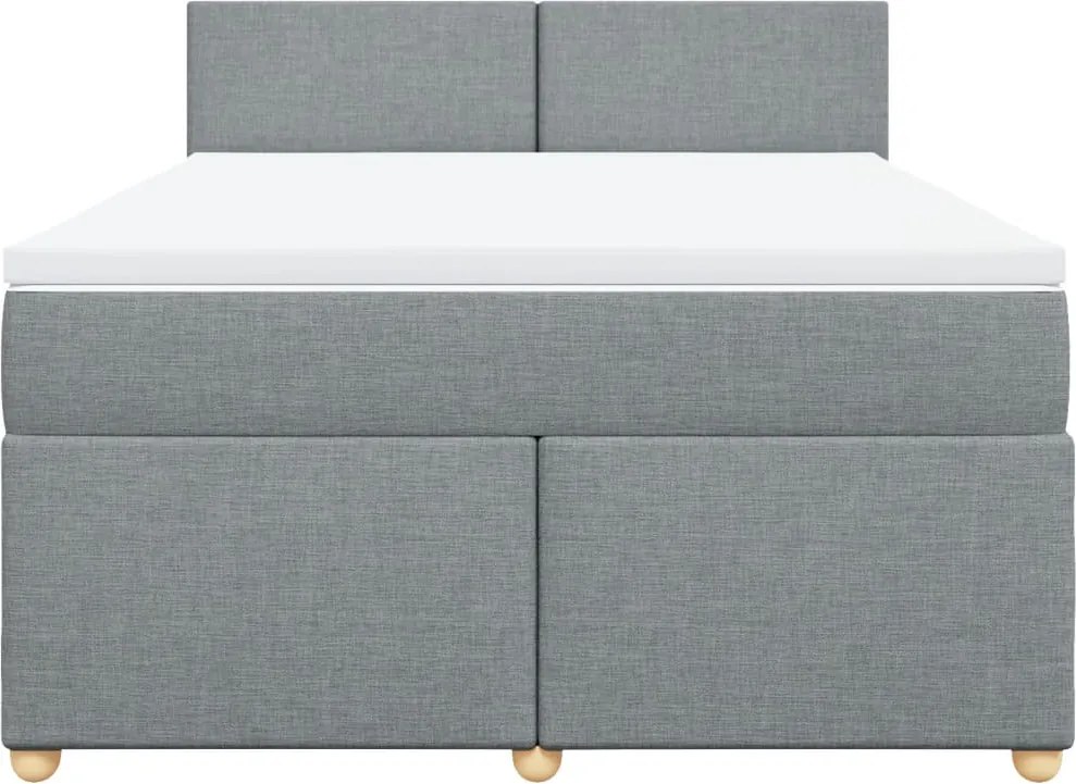 Box spring postel s matrací světle šedá 140 x 190 cm textil 3288968