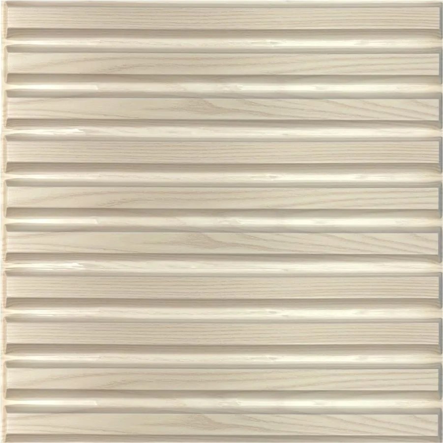 Obkladové panely 3D PVC SLATS D167 dřevo bílé, cena za kus, rozměr 500 x 500 mm, SLATS dřevo bílé, IMPOL TRADE