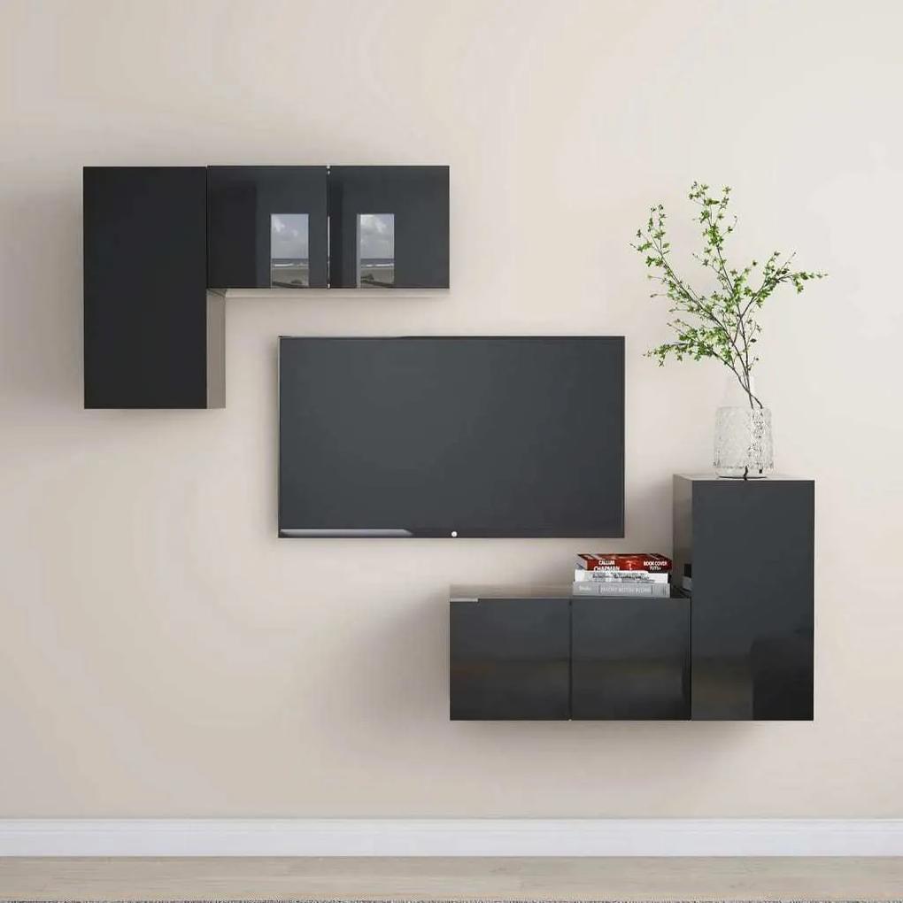 vidaXL 4dílný set TV skříněk kompozitní dřevo [3078688] Barva: Betonová šedá