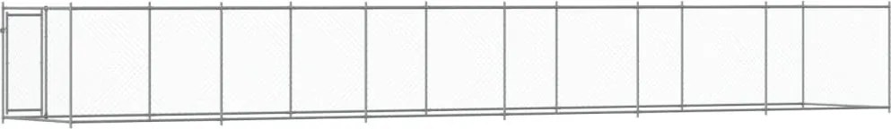 Klec pro psy s dvířky šedá 12 x 2 x 1,5 m pozinkovaná ocel 3209582