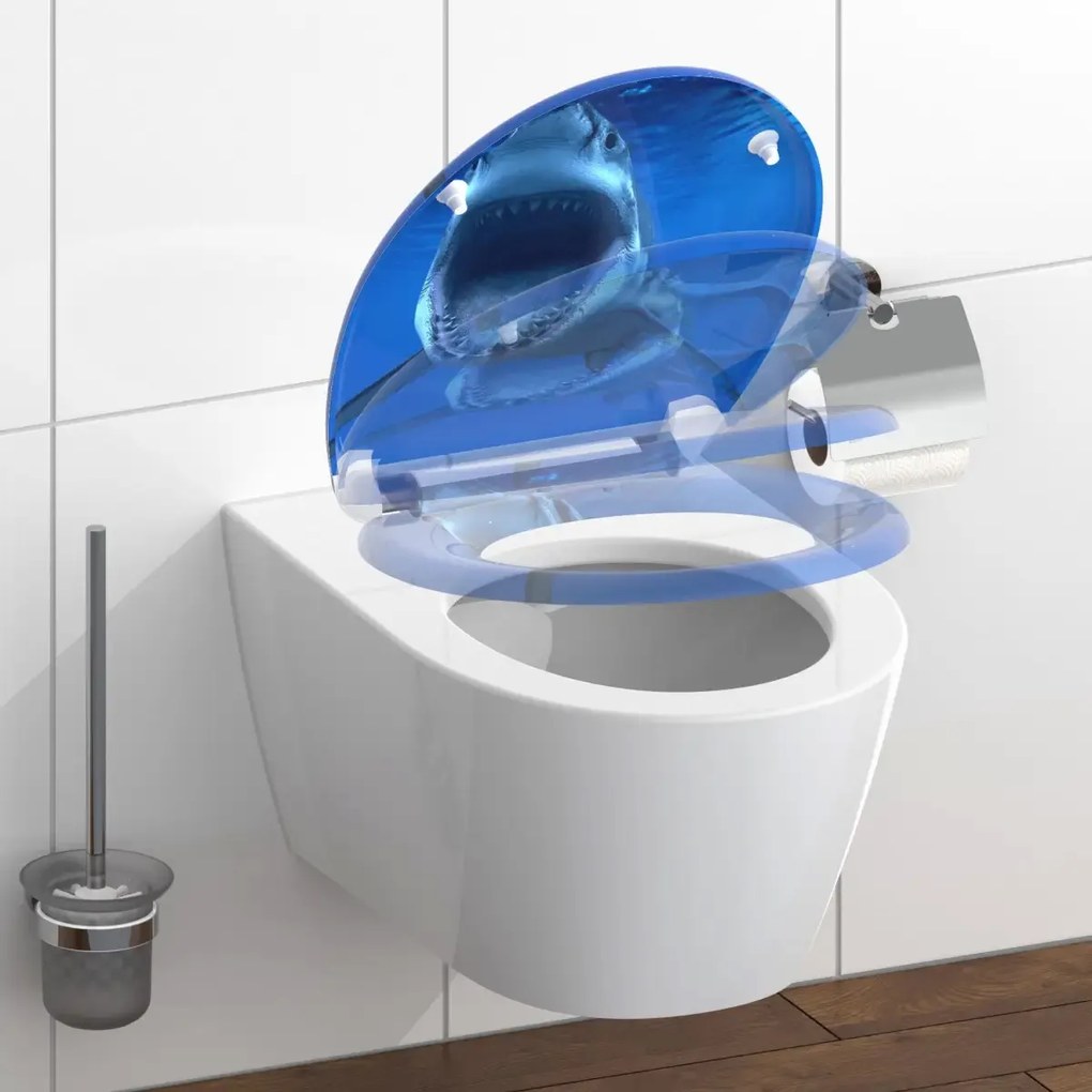 Eisl Sanitär WC prkénko Duroplast Soft Close Blue Shark 82371