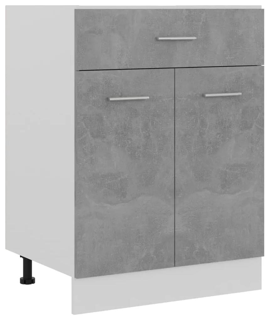 Spodní skříňka zásuvka betonově šedá 60x46x81,5 cm dřevotříska - Default Title
