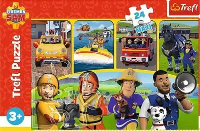 Trefl - Puzzle - Požárník Sam, Sam a přátelé MAXI / 24 dílků / 60 x 40