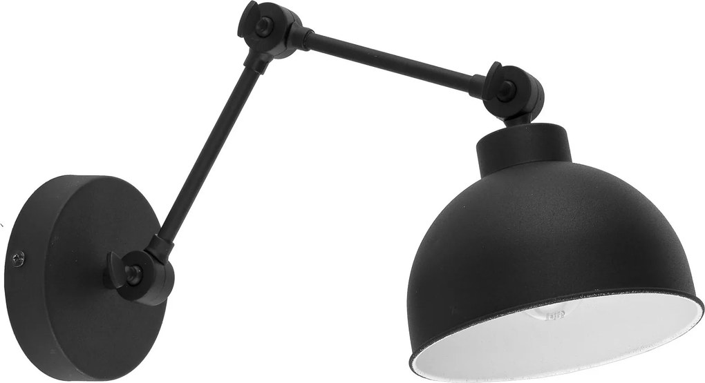 TK LIGHTING 2578 TECHNO - Nástěnná černá lampa na kloubu 1 x E27