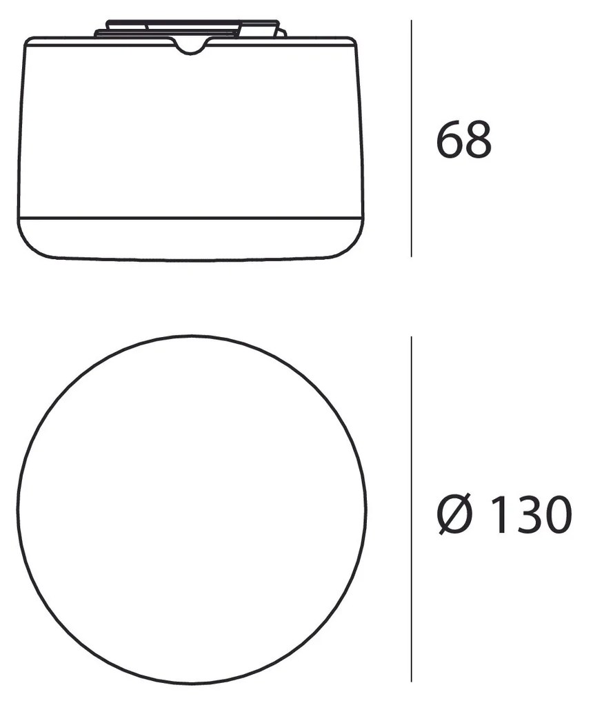 Linea Light 8028N MiniWhite_R, kulaté nástěnné svítidlo z bílého polyethylenu, 4W LED 4000K, prům. 13cm, IP65