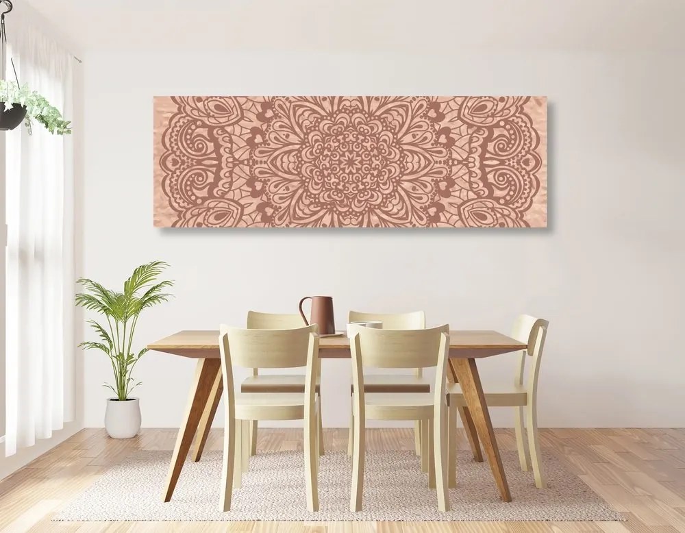 Obraz květinová Mandala - 120x40 cm