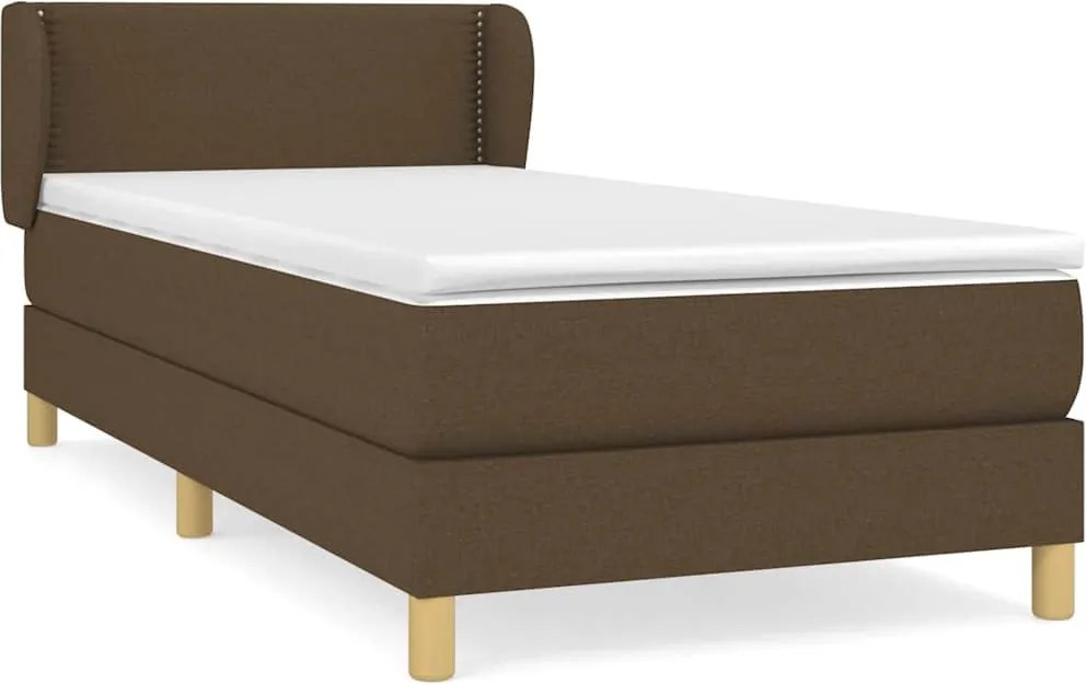 Box spring postel s matrací tmavě hnědá 100 x 200 cm textil 3126704