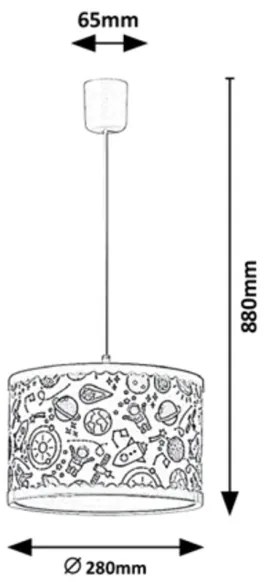 Rabalux - Dětský lustr na lanku 1xE27/40W/230V modrá