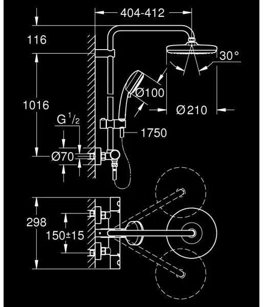 GROHE 27922001 - Sprchová sada TEMPESTA COSMOPOLITAN 210 lesklý chrom