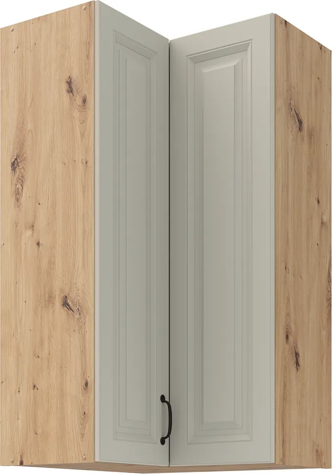 STILO ac | horní skříňka 60x60 GN-108 2F (90°) rohová s policemi | 60x60 cm | EXTRA VYSOKÁ | artisan/světle šedá