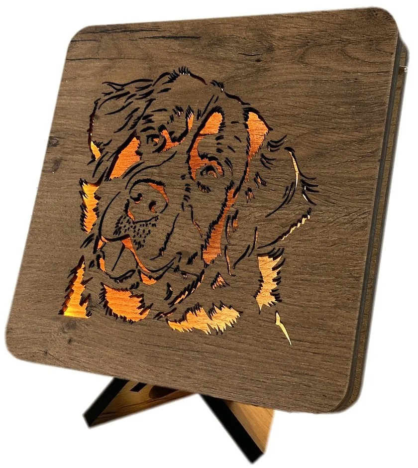 Li-Go "Bernardýn, Salašnický pes" lampa 19x19cm provedení povrchu: černá s patinou