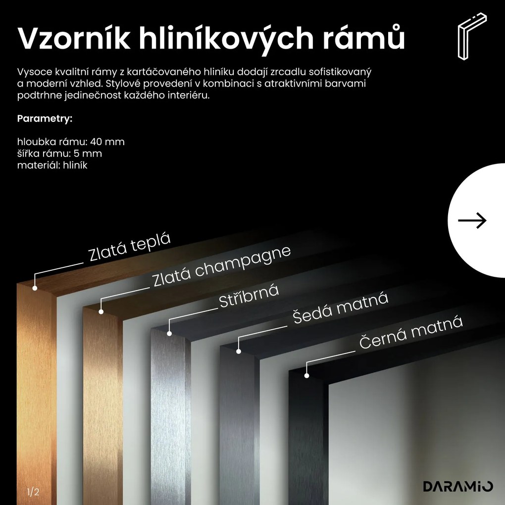 Zrcadlo do koupelny s LED osvětlením F5