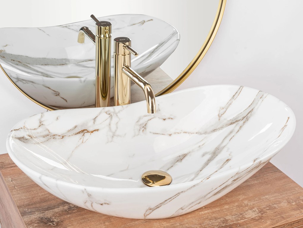 Rea Royal 60 umyvadlo, 62 x 36 cm, napodobenina kamene Lava, REA-U8597