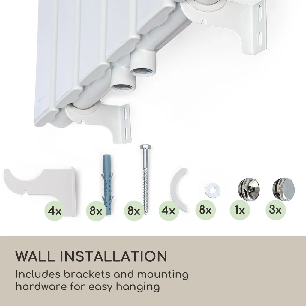 Blumfeldt Ontario, radiátor, 180 x 45 cm, 485 W, montáž na stěnu