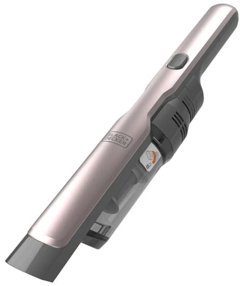 BLACK+DECKER - 12V AKU ruční vysavač, s příslušenstvím, nabíjecí stanice, šedá/růžové zlato DVC320BRG-QW