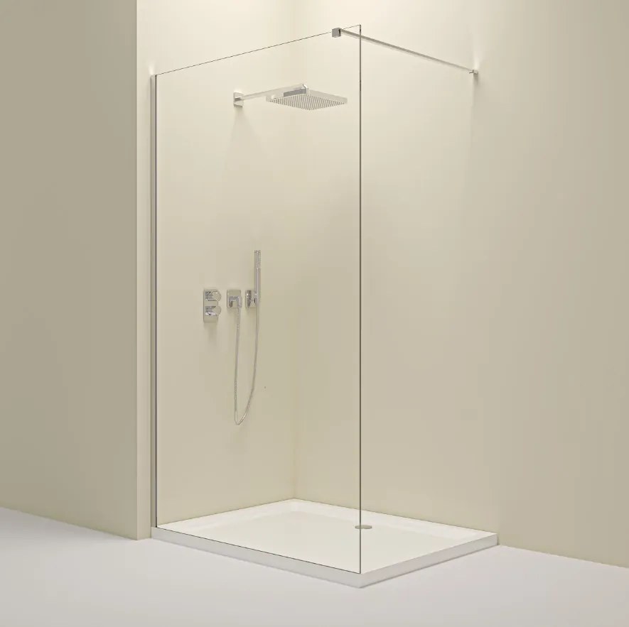 Erga Paris, sprchová zástěna Walk-In 60x200 cm, 8mm čiré sklo, chromový profil, ERG-V02-PARIS-060x200-CL-CR