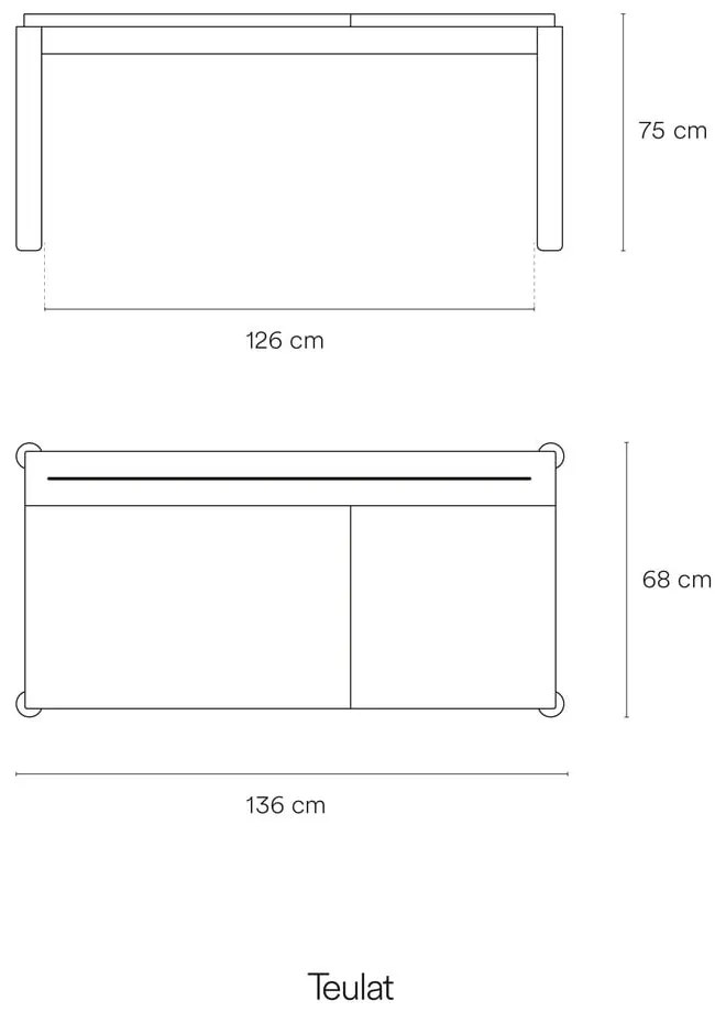 Pracovní stůl v dekoru jasanu 136x68 cm Atlas - Teulat