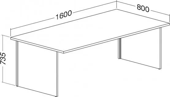 Stůl ProOffice A 80 x 160 cm / Třešeň