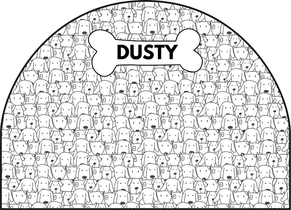 PIPPER. Ochranná textilní nálepka na zeď - Oblouk - Psi Velikost: 83x60cm, Jméno: Bez jména