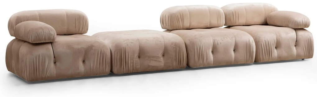 Hanah Home Čtyřmístná pohovka s pufem BUBBLE krémová 288 cm
