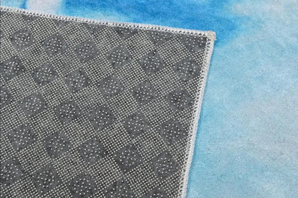 Moderní modrý koberec s abstraktním vzorem Šířka: 120 cm | Délka: 170 cm