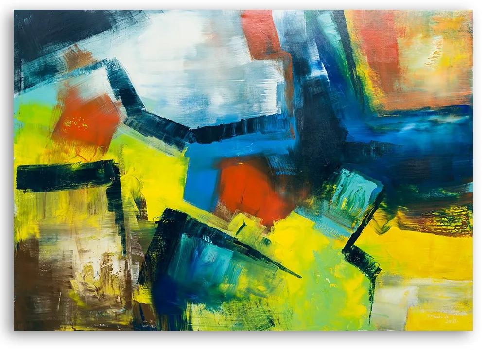 Gario Obraz na plátně Vícebarevná abstrakce Rozměry: 60 x 40 cm