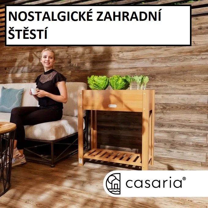 Casaria Vyvýšený květináč venkovní z akátového dřeva, 70 x 30 x 75 cm 109890