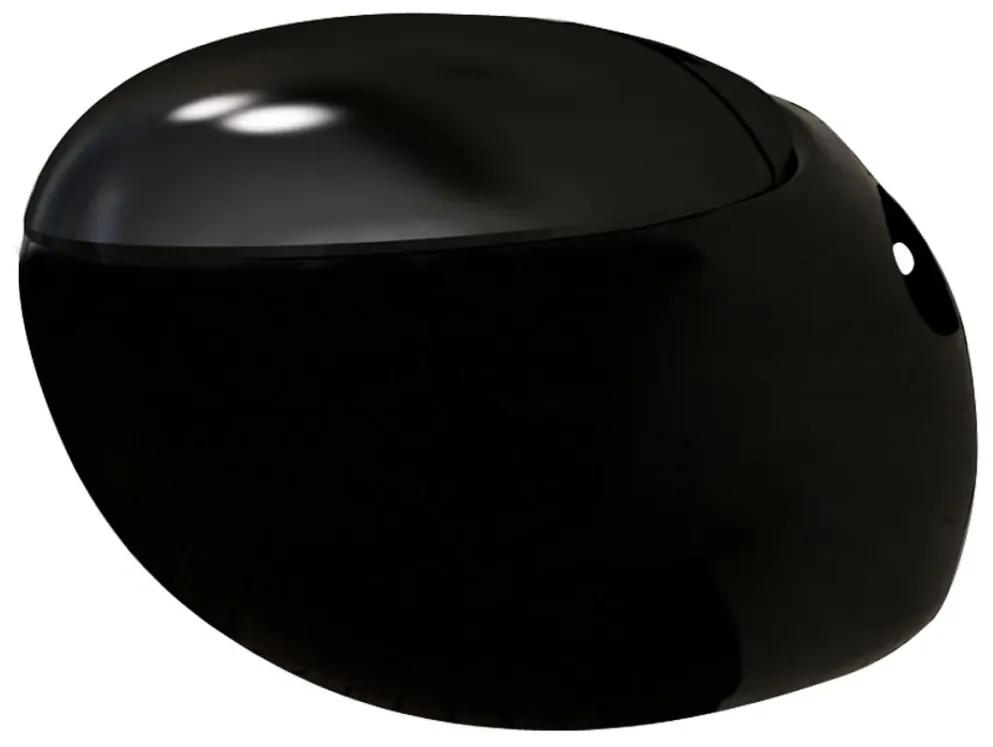 240375 vidaXL Nové závěsné černé WC vejčitého tvaru