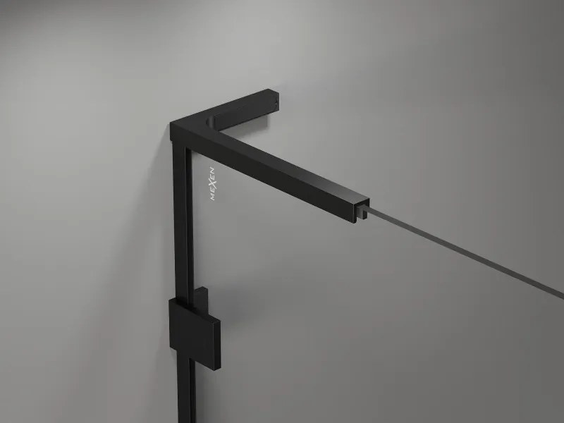 Mexen Lunar L sprchová stěna Walk-in levá 70 x 200 cm, transparentní 8 mm, černá - 830L-070-000-70-00-L
