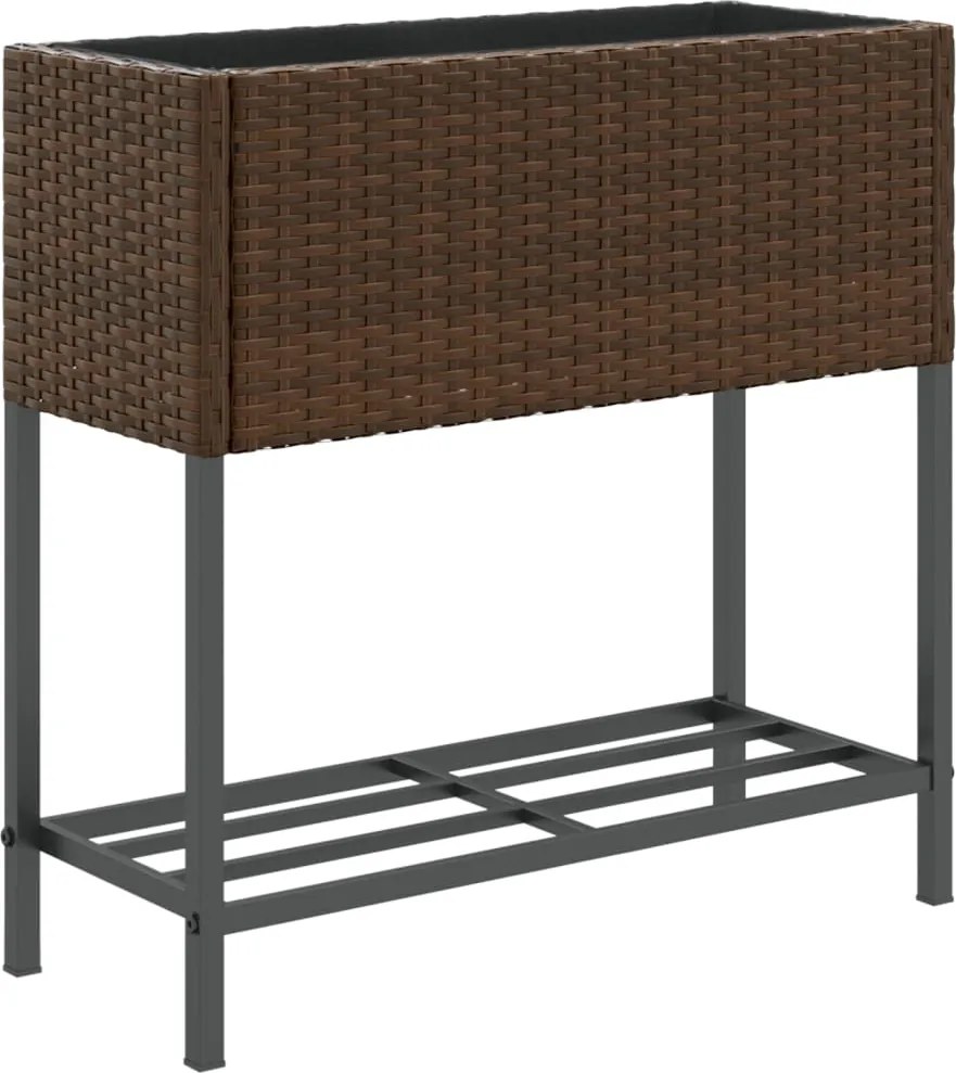 Zahradní truhlíky s policí 2 ks hnědé 70 x 28 x 70 cm 3210511