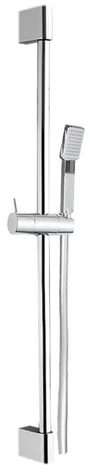 MEREO - Sprchová souprava, jednopolohová sprcha, šedostříbrná hadice, systém zabraňující překroucení CB900D