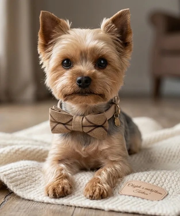 Pet Amour Motýlek na obojek pro psy hnědý s pruhy Velikost: M