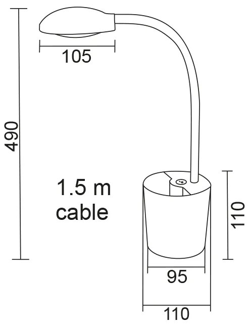 ACA Lighting LED stolní lampička s vypínačem HULLEN 5W/230V/4000K/320Lm/120°/IP20, zelená