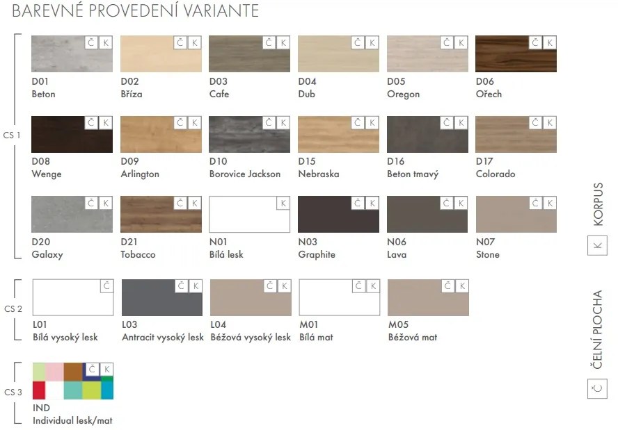 DŘEVOJAS koupelnová skříň VARIANTE SZZ2 60 (umyvadlo Euphoria) Barevné provedení: N03 Graphite
