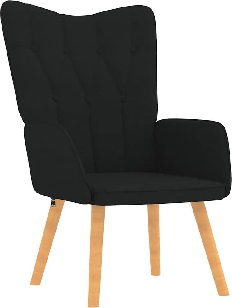 Relaxační křeslo se stoličkou černé textil 327540