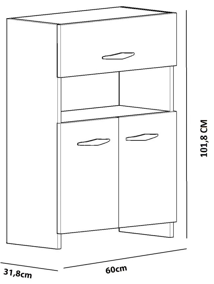 Kuchyňská skříňka ANI 60 cm bílá