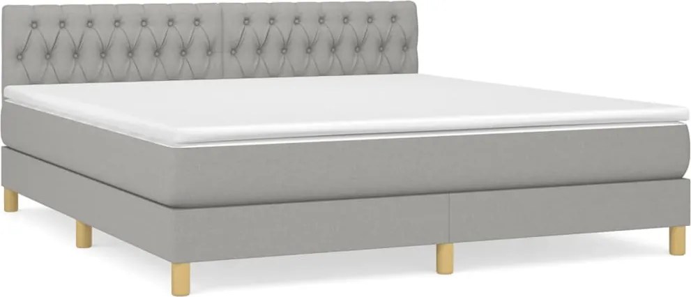 Box spring postel s matrací světle šedá 180 x 200 cm textil 3140873