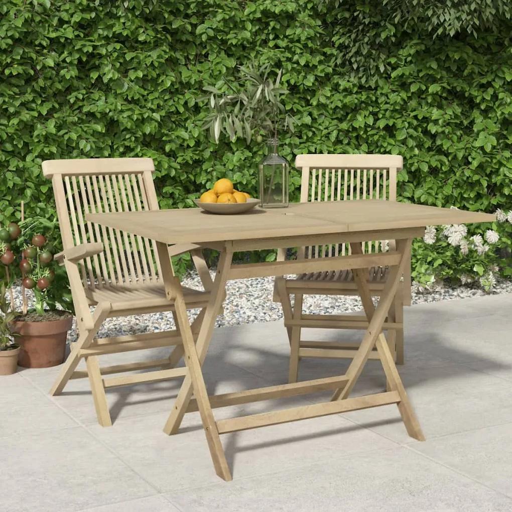 Skládací zahradní stůl šedý 120x70x75 cm masivní teakové dřevo,  362763