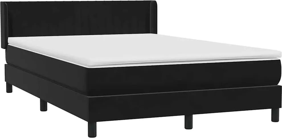 Box spring postel s matrací černá 160x210 cm samet 3318287