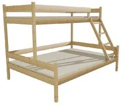 Vomaks Patrová postel s rozšířeným spodním lůžkem PPS 002 90/120 x 180 cm moření olše