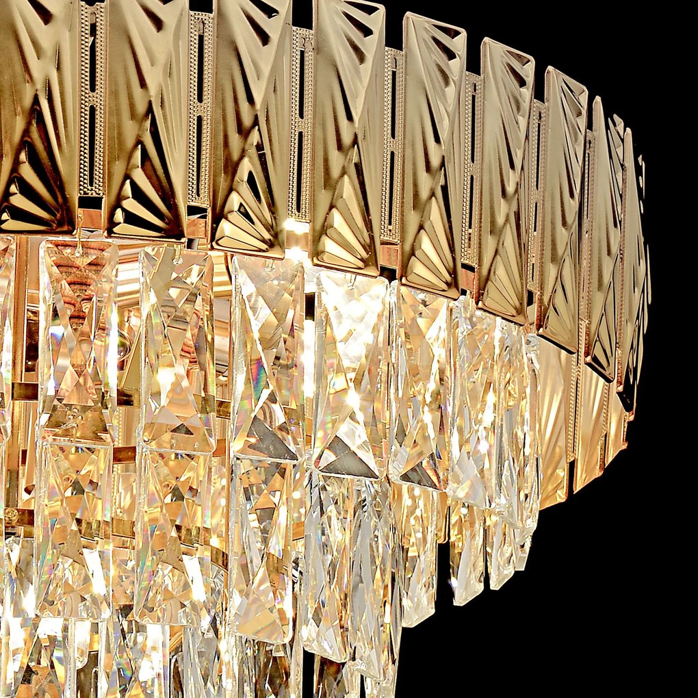Toolight Toolight, závěsné křišťálové svítidlo 80cm, 12xE14, G061-CP, zlatá, OSW-08995
