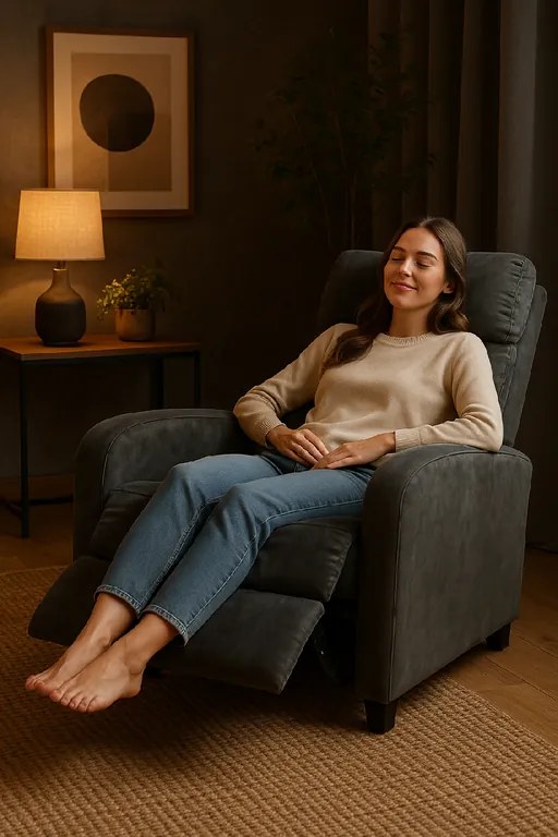 Relaxační křeslo René rozkládací šedé