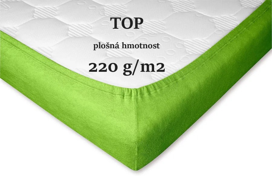 DADKA Froté prostěradlo kiwi Rozměr 80x140x10