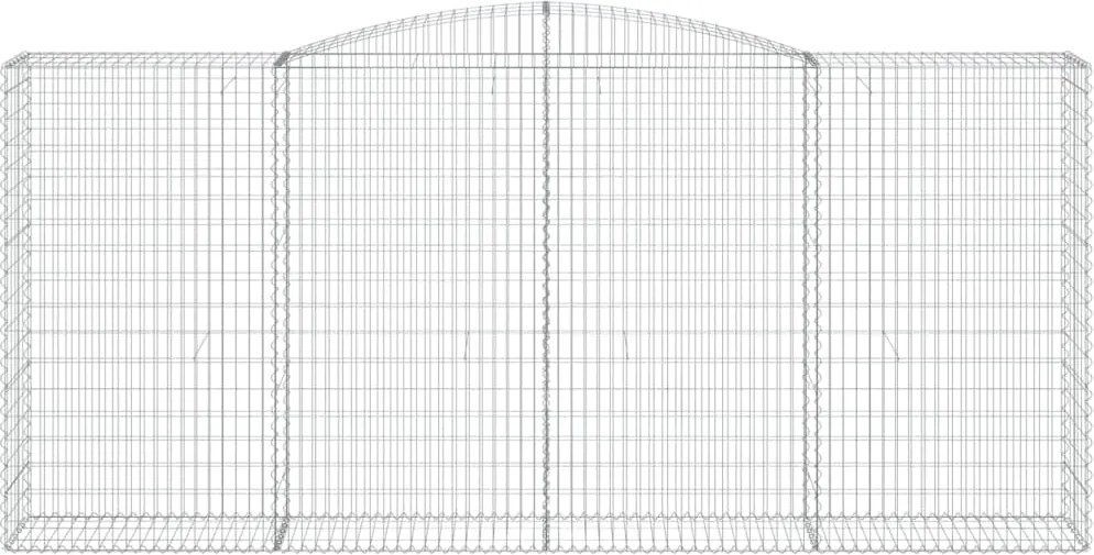 Klenutý gabionový koš 400 x 50 x 180/200 cm pozinkované železo 153539