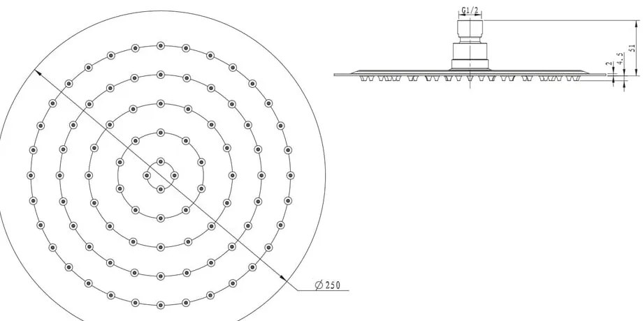 Hlavová sprcha z nerezové oceli v leskle stříbrné barvě ø 25 cm Slim – Sapho